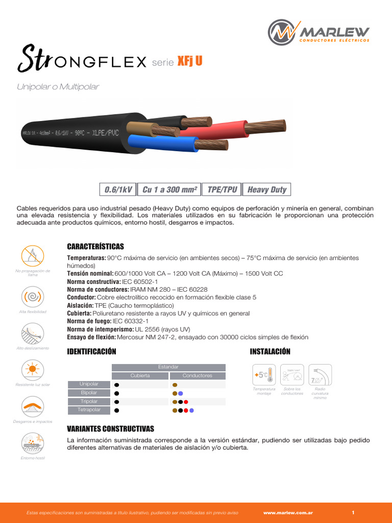 Especificaciones UL 2556 Cables XFj U | PDF | Conductor electrico | Cobre