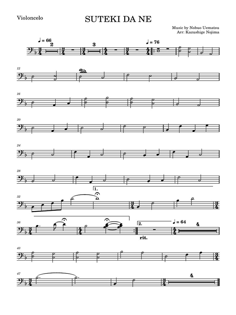 Suteki Da Ne Violin Sheet Music | PDF | Final Fantasy | Fantasy Games