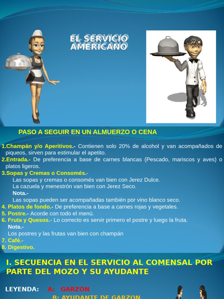Protocolo del Servicio Americano | PDF | Almuerzo | Vino