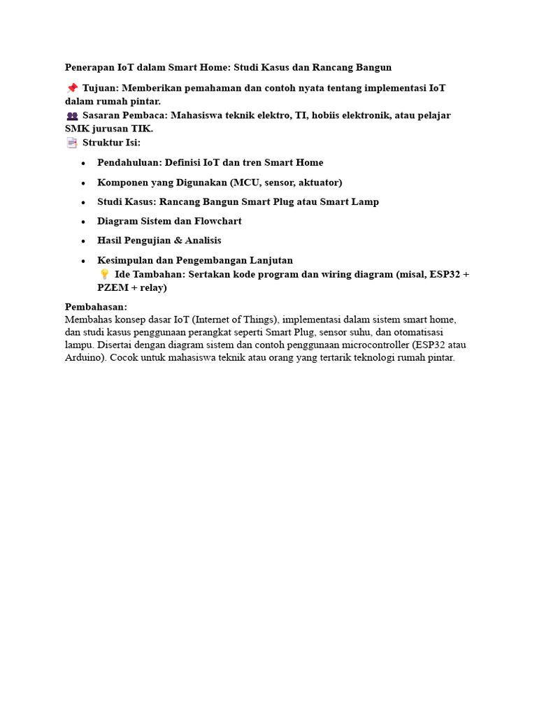 Penerapan IoT Dalam Smart Home | PDF