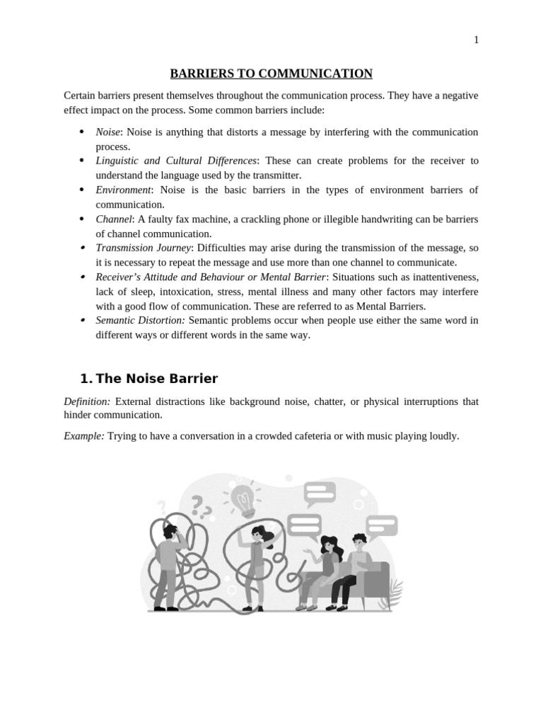 Barriers To Communication Handout | PDF | Communication | Jargon