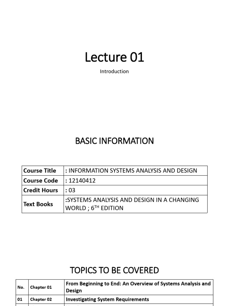 Introduction to Systems Analysis & Design | PDF | Use Case | Software ...