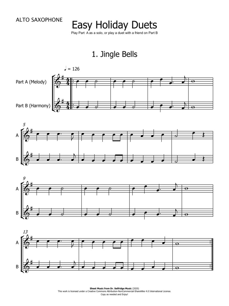 Easy Holiday Duets - ALTO SAXOPHONE | PDF