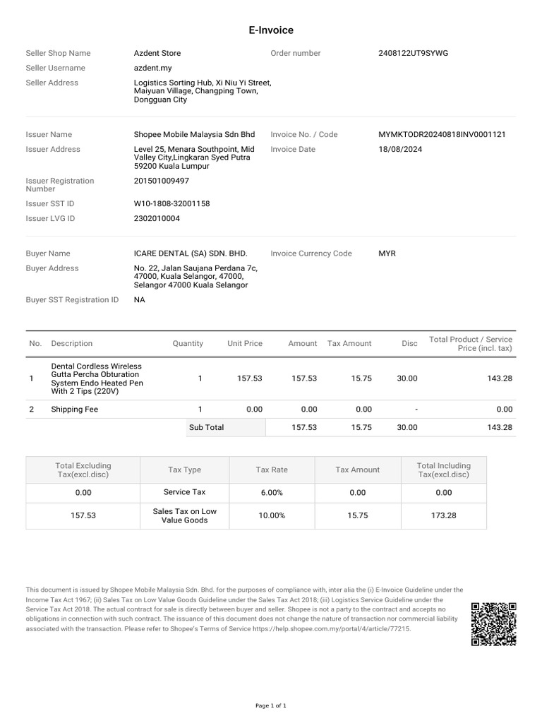 invoice shopee | PDF | Taxes | Invoice