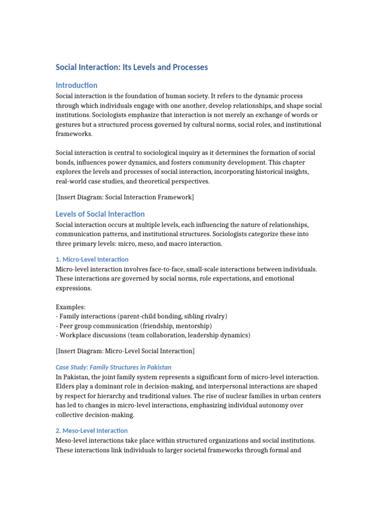 Social Interaction Levels and Processes Advanced | PDF | Sociology ...