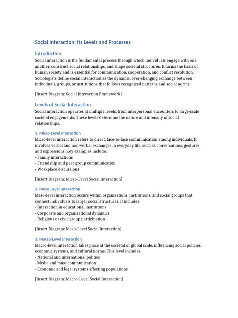 Social Interaction Levels and Processes | PDF | Communication | Institution