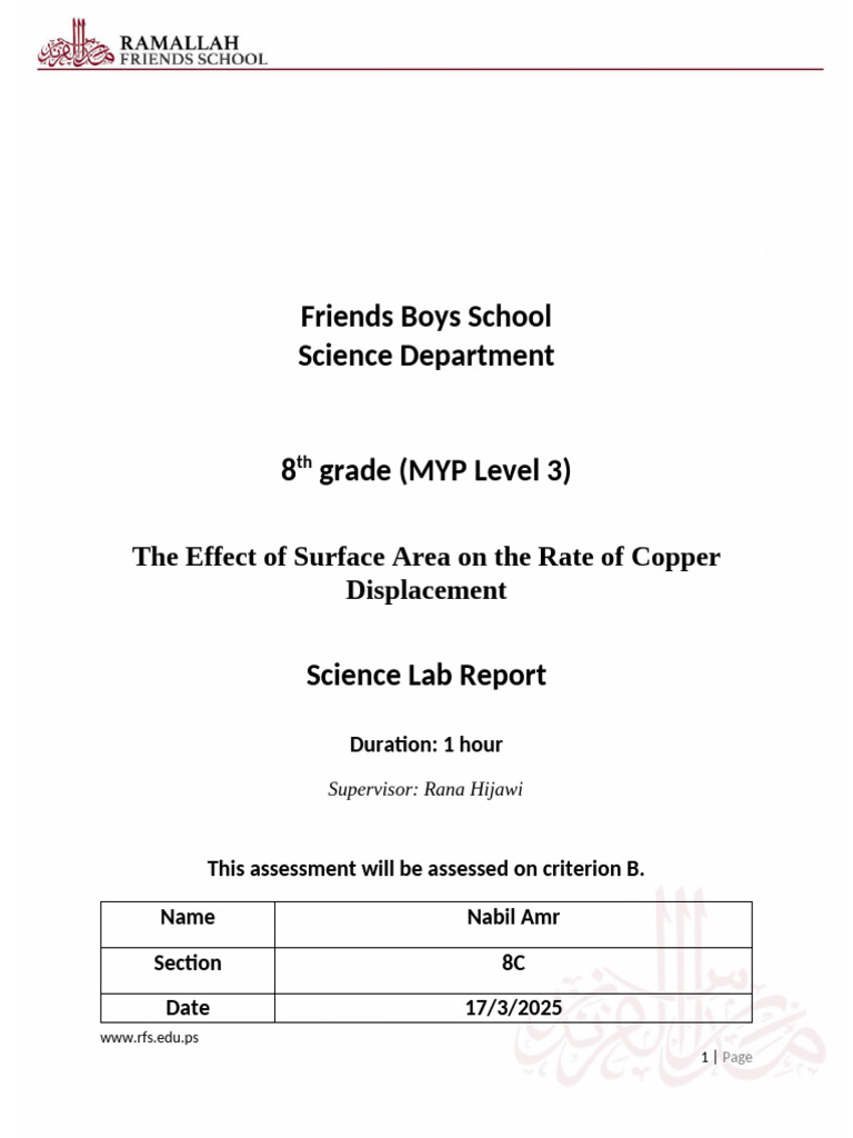 Copper Displacement Rate Lab Report | PDF | Iron | Copper