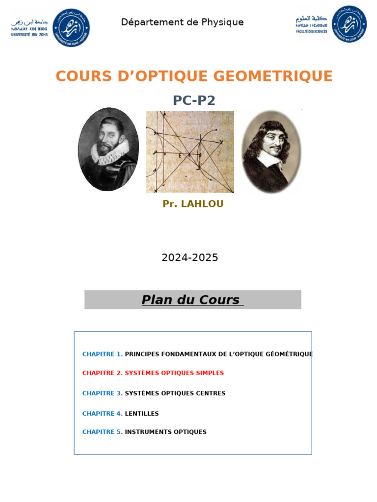 Chapitre 2 Partie 1 2025 | PDF | Optique | Radiation électromagnétique