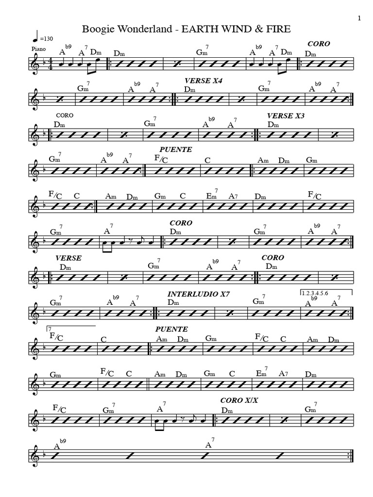 Boogie Wonderland - Earth Wind and Fire | PDF