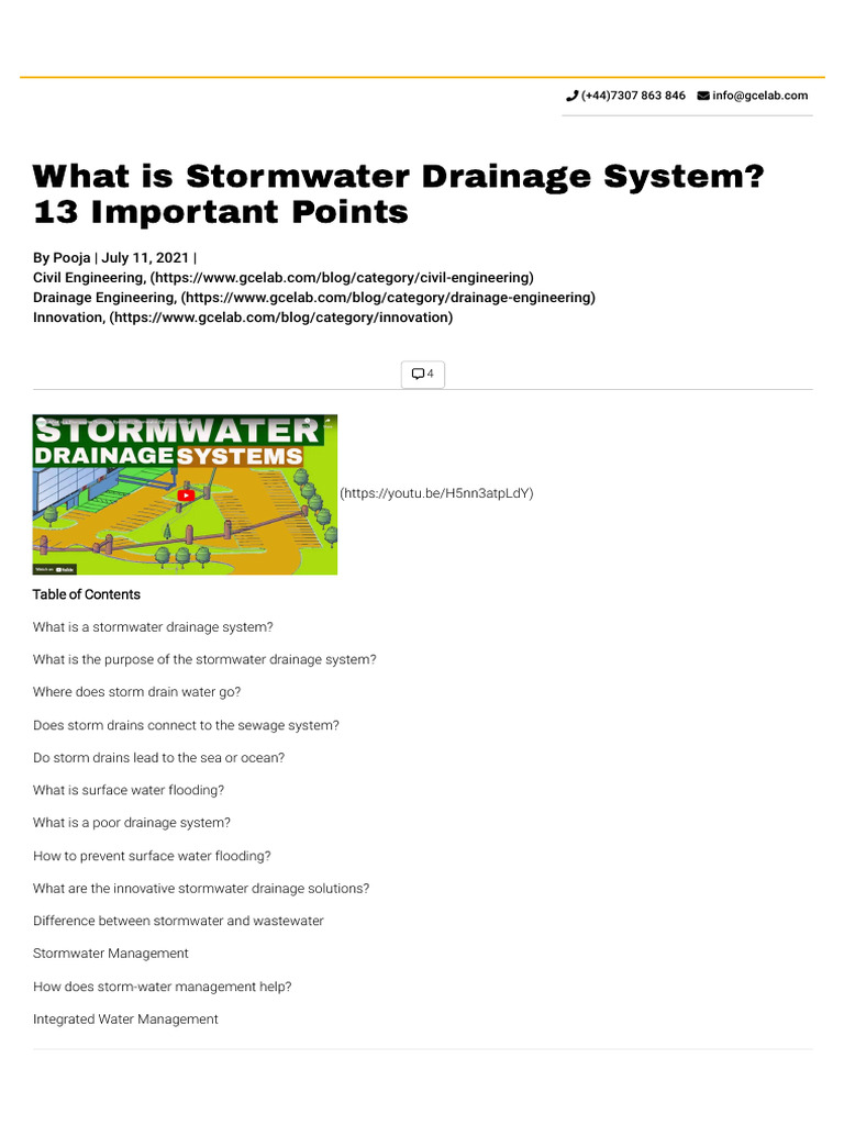 What Is Stormwater Drainage System - 13 Important Points | PDF | Stormwater | Storm Drain