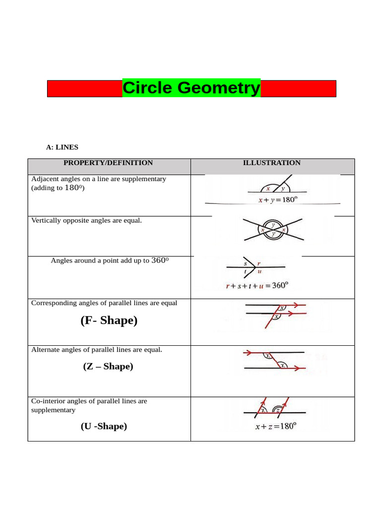 Circle Geometry: Properties and Theorems | PDF | Circle | Perpendicular