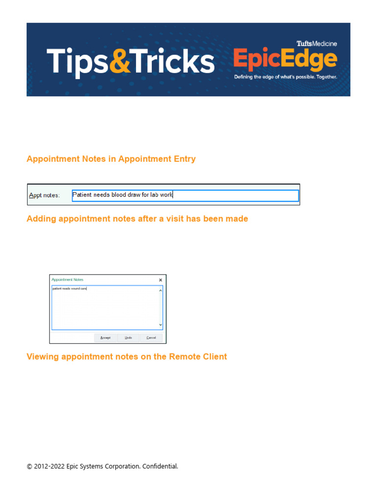 Appointment_Notes_Tip_Sheet | PDF