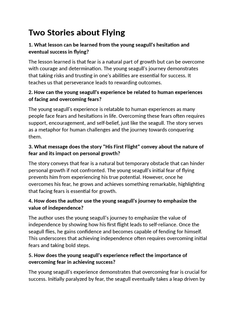 Lessons of Courage in Flying Stories | PDF | Psychological Resilience ...