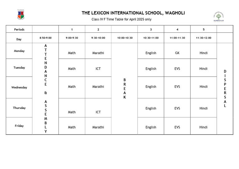 Tlisw - CL IV F - April TT - 2025-26 4 | PDF