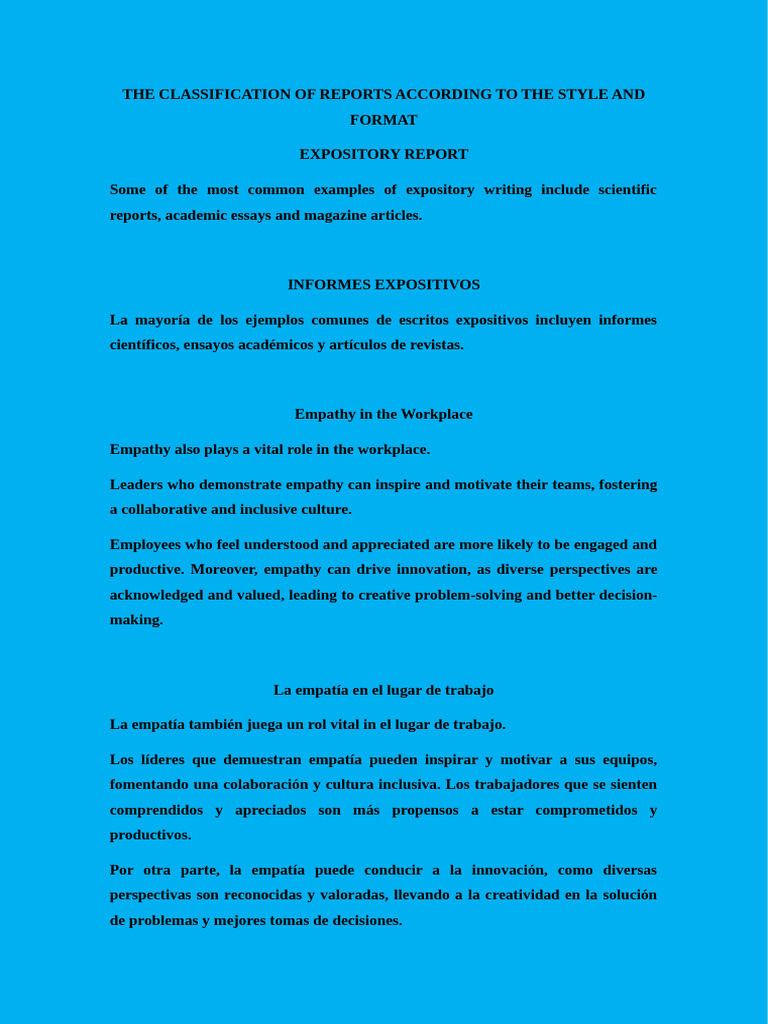 The Classification of Reports According To The Style and Format | PDF