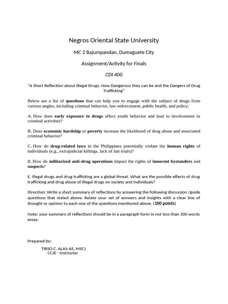 CDi 400 Summary of Reflections About Why Drugs So Dangerous... | PDF