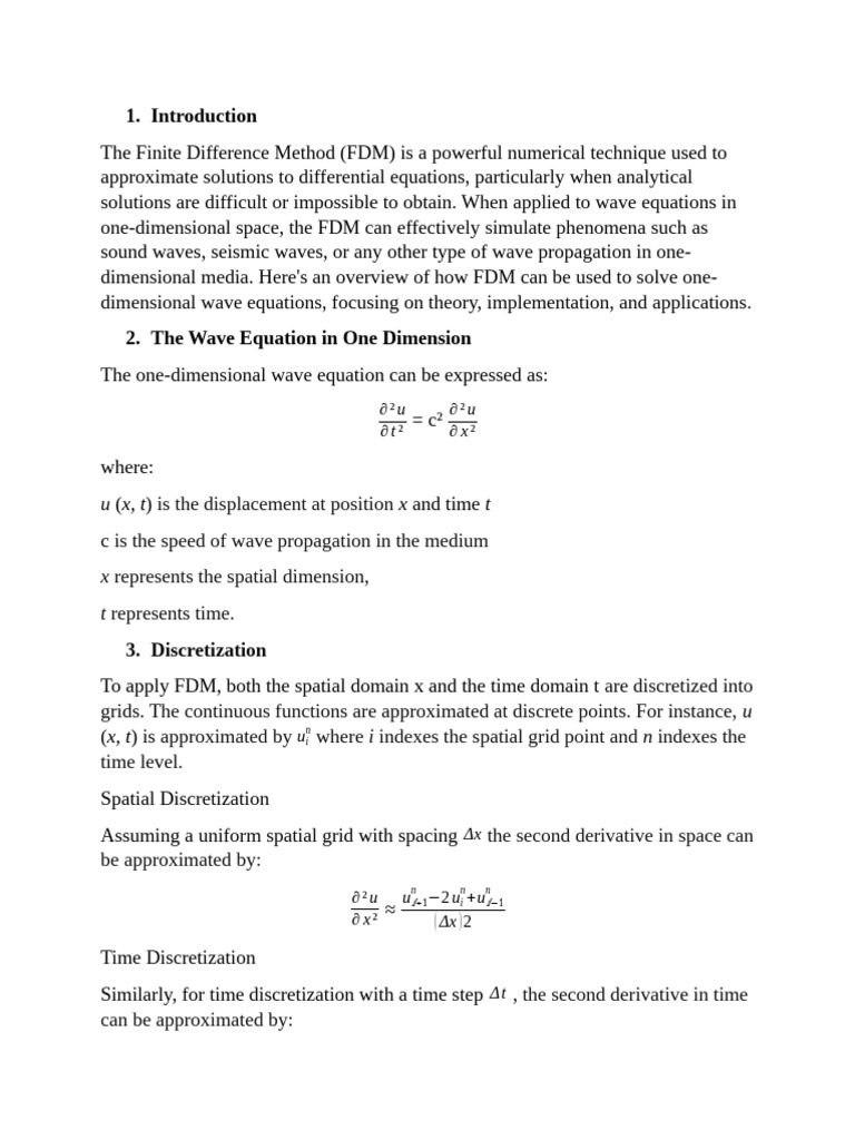 The Finite Difference Method_MK | PDF | Waves | Applied Mathematics