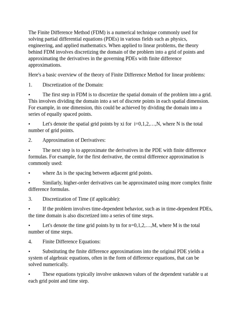 The Finite Difference Method - HP | PDF | Partial Differential Equation ...