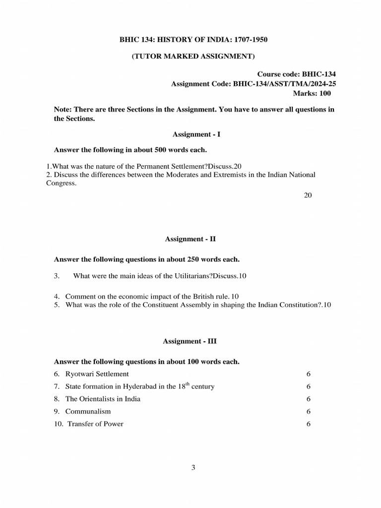 Bhic 134 2024-25 | PDF