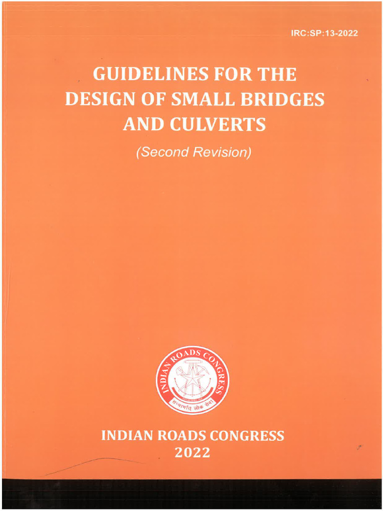 Irc SP 13-2022 Guidelines For The Design of Small Bridges and Culverts ...