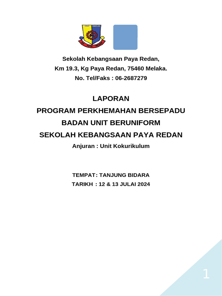 Laporan Program Perkhemahan Perdana Unit Beruniform SKPR 2024 | PDF