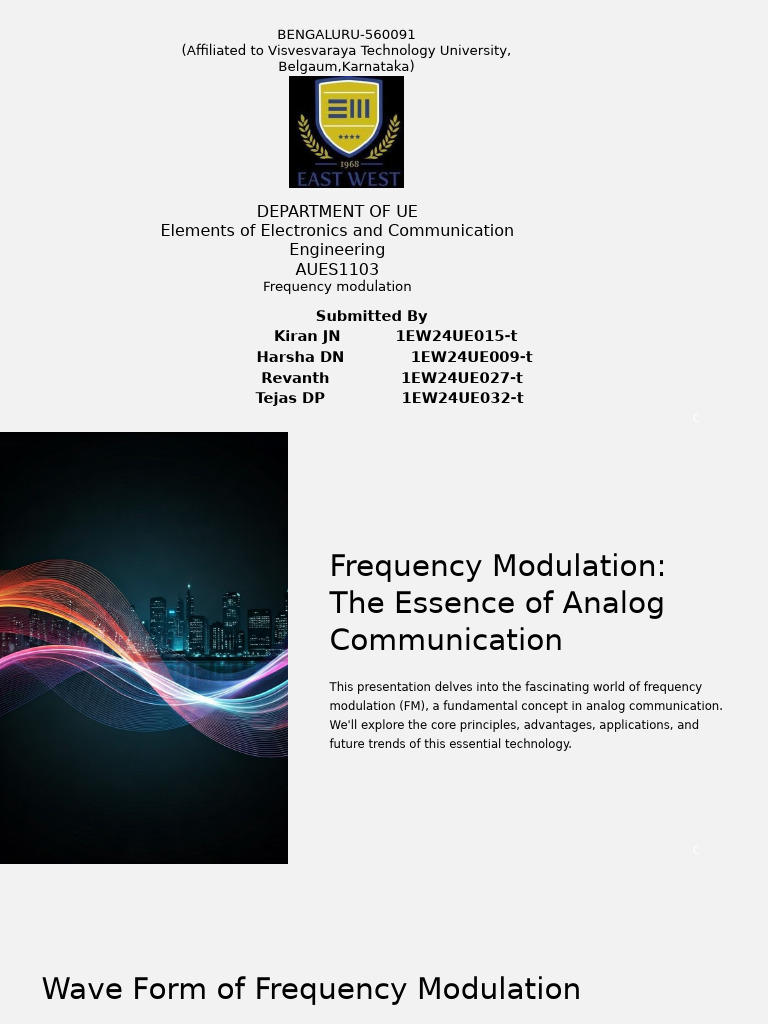 Frequency Modulation The Essence of Analog Communication | PDF | Frequency Modulation | Modulation