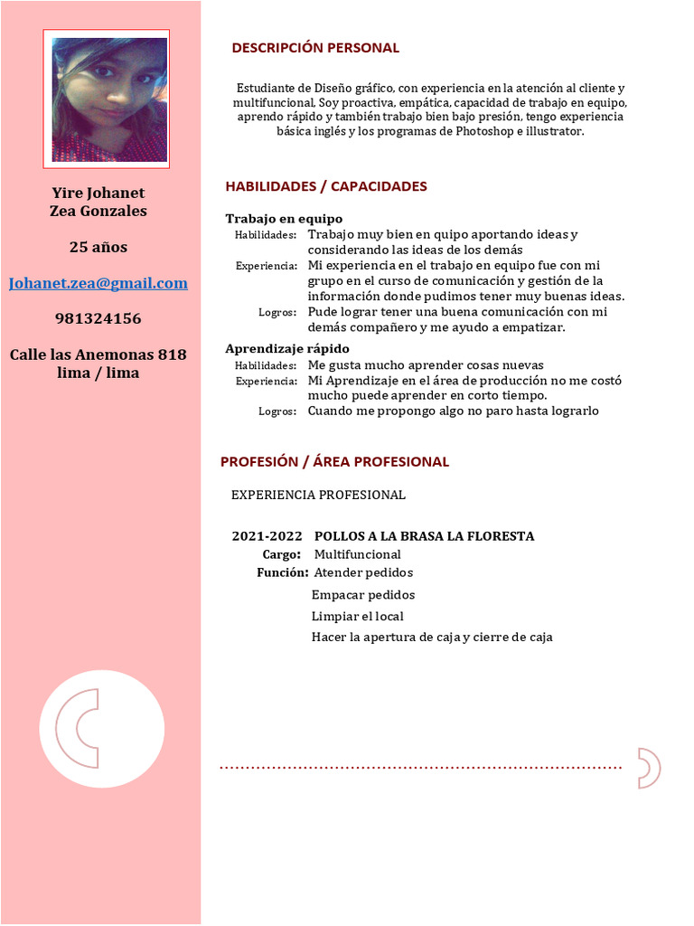Zea Gonzales, Yire Johanet | PDF | Diseño gráfico | Aprendizaje