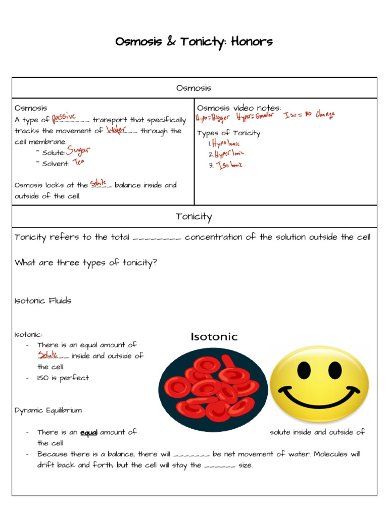 Understanding Osmosis and Tonicity | PDF