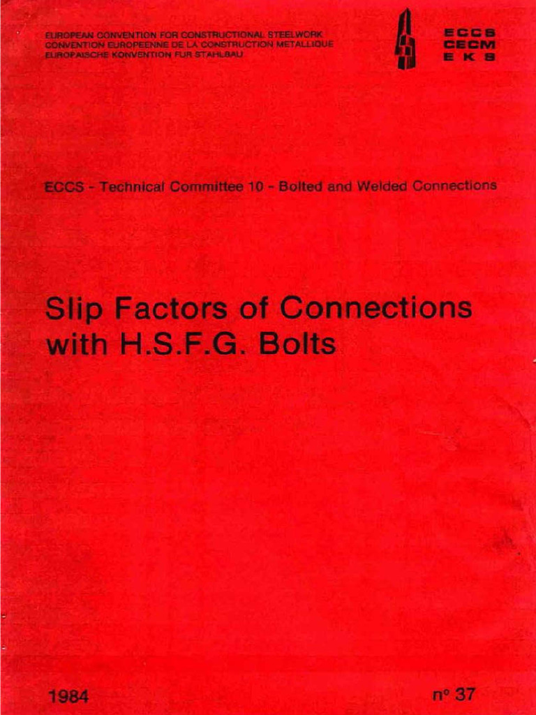 Slip Factors of Connections With HSFG Bolts | PDF