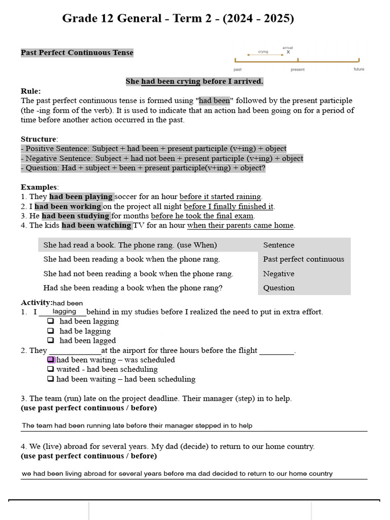 12G- T2- EOT Booklet With Answer Sheets- 2025 Copy | PDF | Grammatical ...