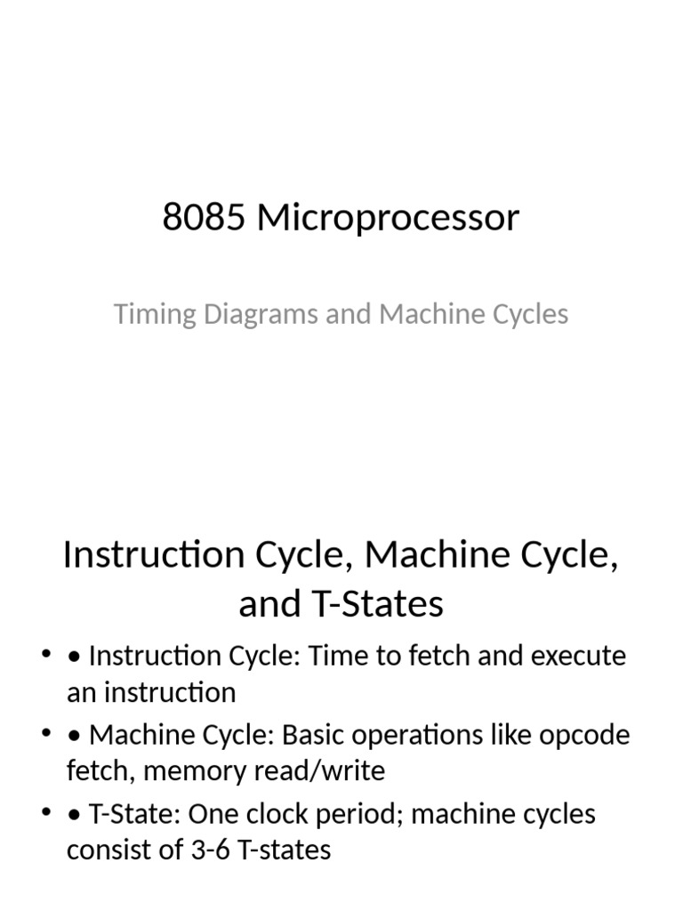 8085 Timing Diagrams Presentation | PDF