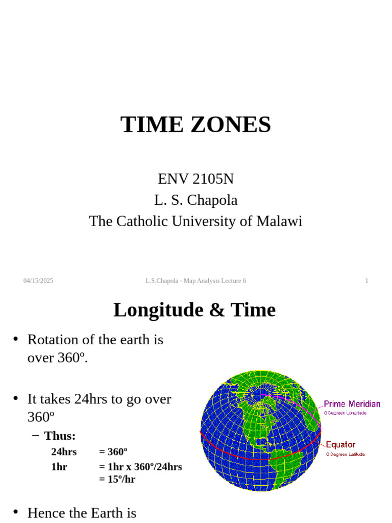 TIME ZONES - Lecture 6 | PDF | Cartography | Astrometry