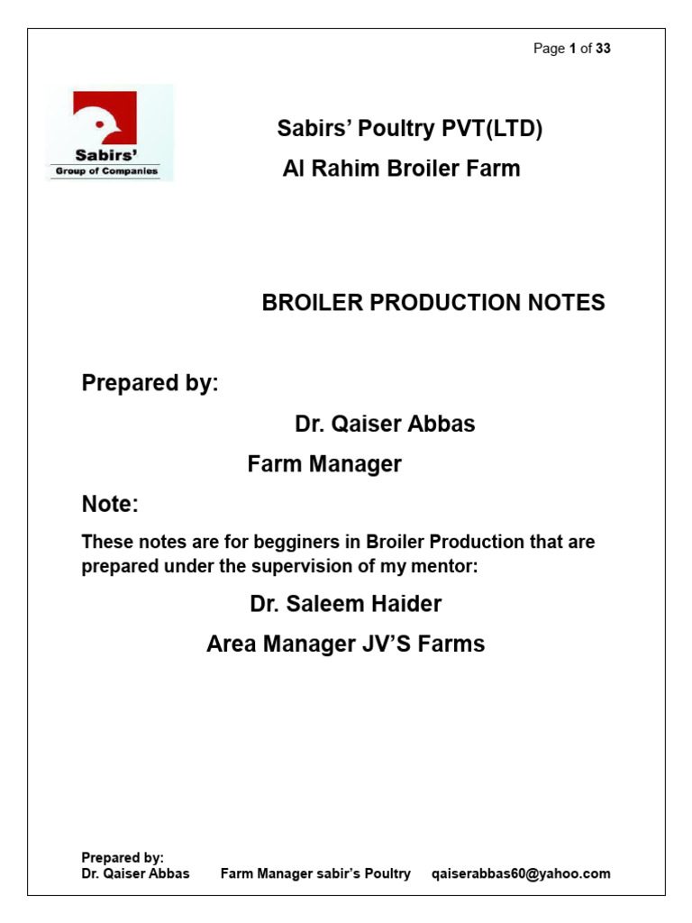 Broiler Production Guidelines for Beginners | PDF | Humidity | Poultry ...