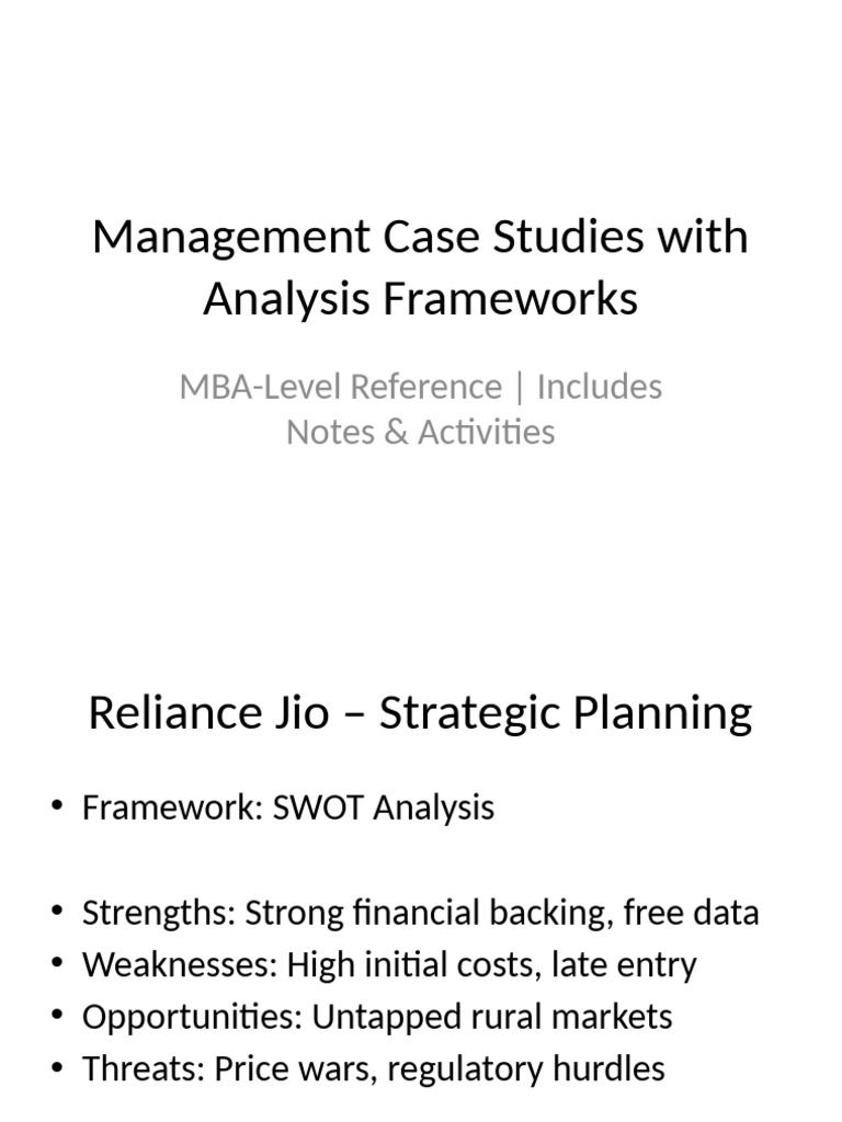 MBA Management Case Studies Presentation | PDF
