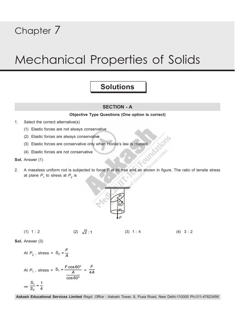 Mechanical Properties of Solids | PDF | Elasticity (Physics) | Young's Modulus