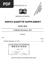Basic Education Act No - 14 of 2013 | PDF | Schools | Curriculum
