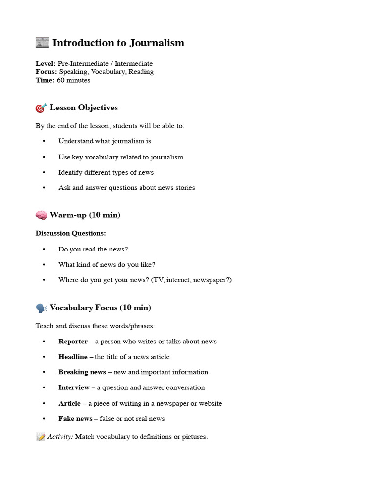 Introduction to Journalism Concepts | PDF