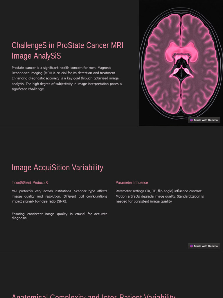 Challenges in Prostate Cancer MRI Image Analysis | PDF | Magnetic Resonance Imaging | Computer ...