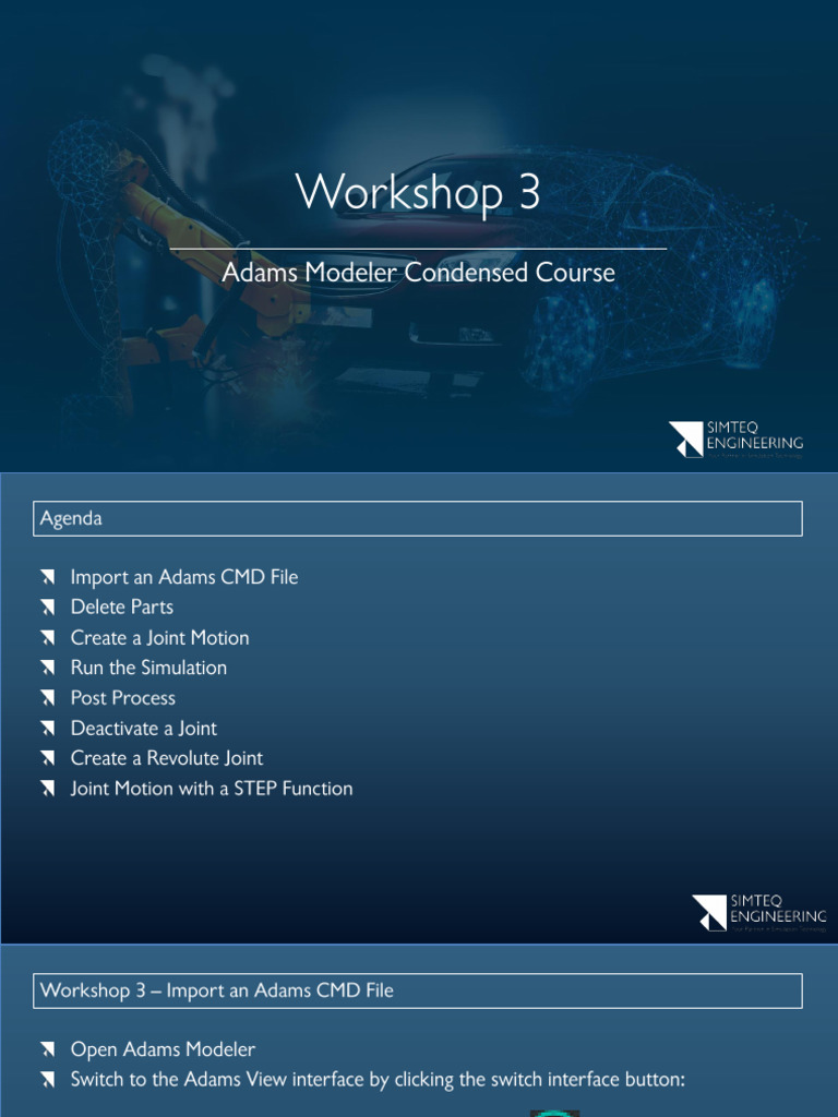 Adams Modeler Condensed Course 2024 WS3 | PDF