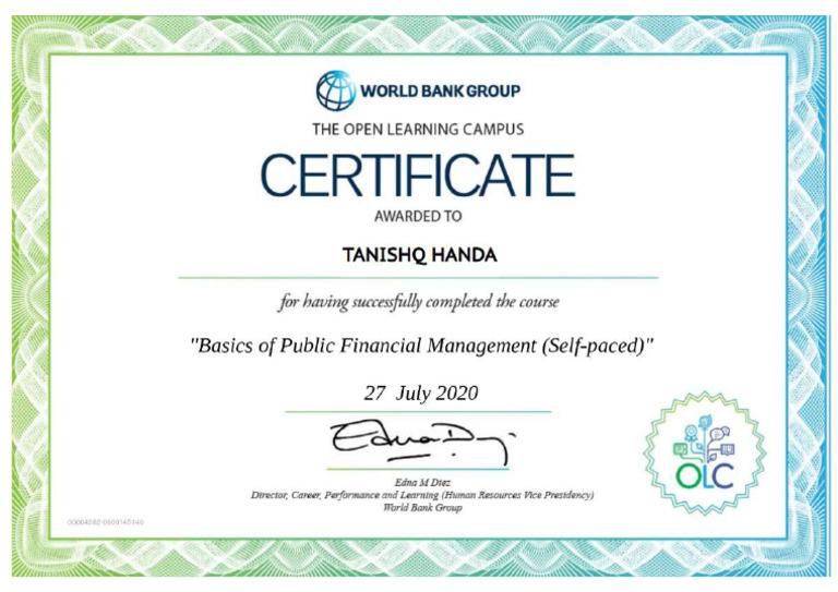 Certificate - WB - Basic of PFM | PDF