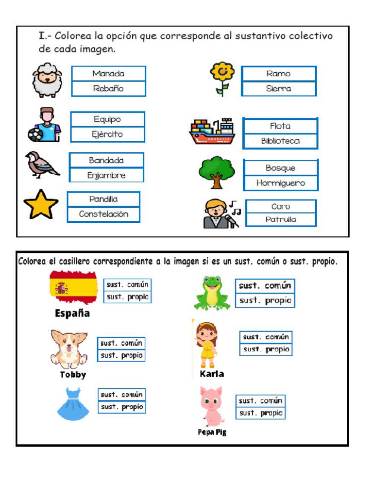 Clases de Sustantivos Cuaderno | PDF