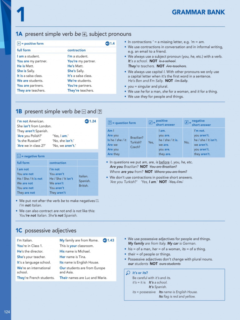 Vocabulary&GrammarBank - PreIntermediate (A2) | PDF