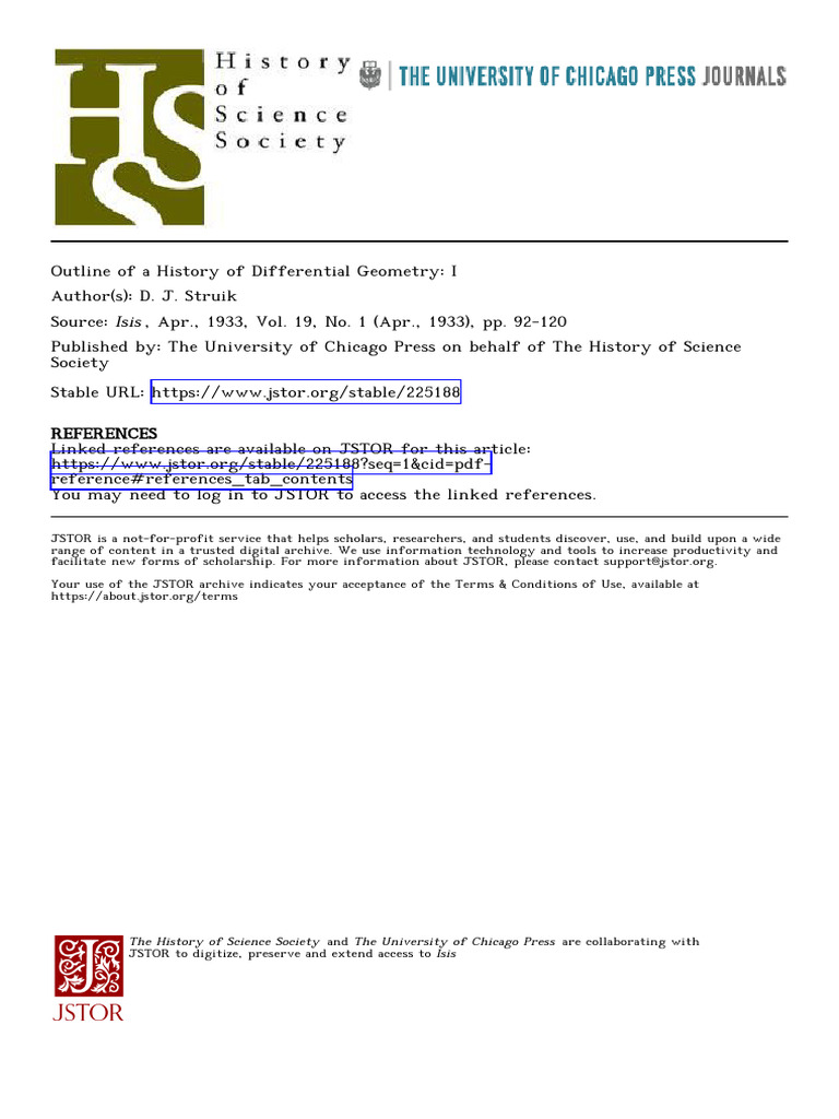 History of Differential Geometry I | PDF | Differential Geometry | Tangent