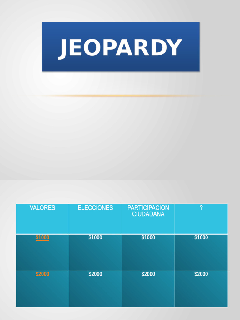 JEOPARDY | PDF