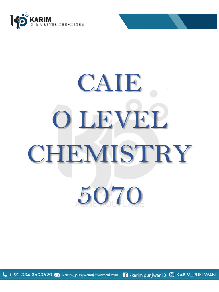 O Level Chemistry 5070 Syllabus | PDF