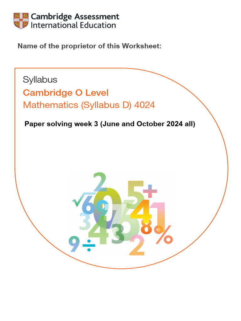 O Level Mathematics D Paper Solving Week 3 | PDF | Sphere | Area