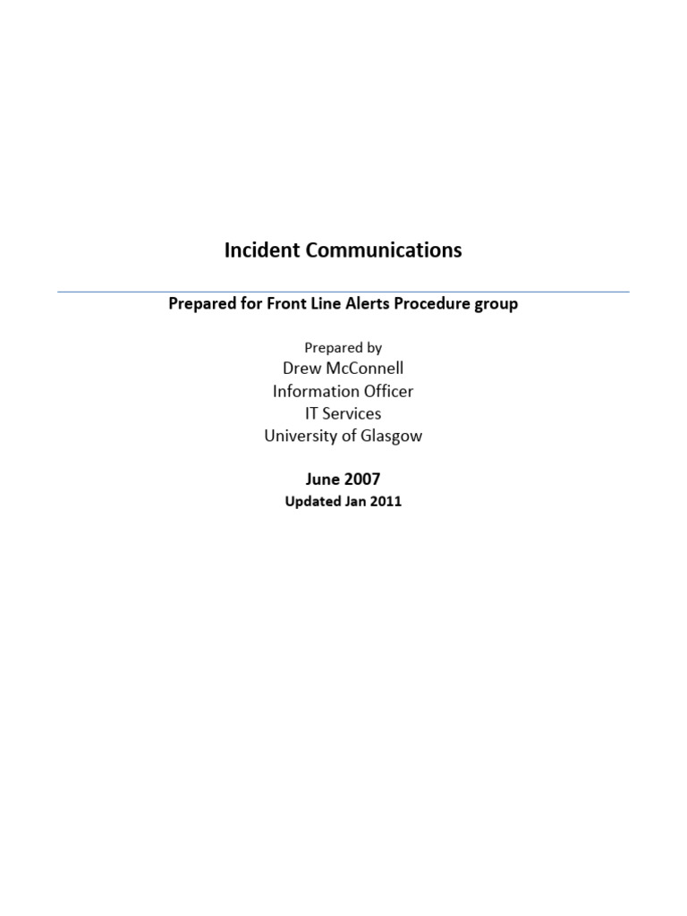 Incident Communication Template | PDF | Communication | Information