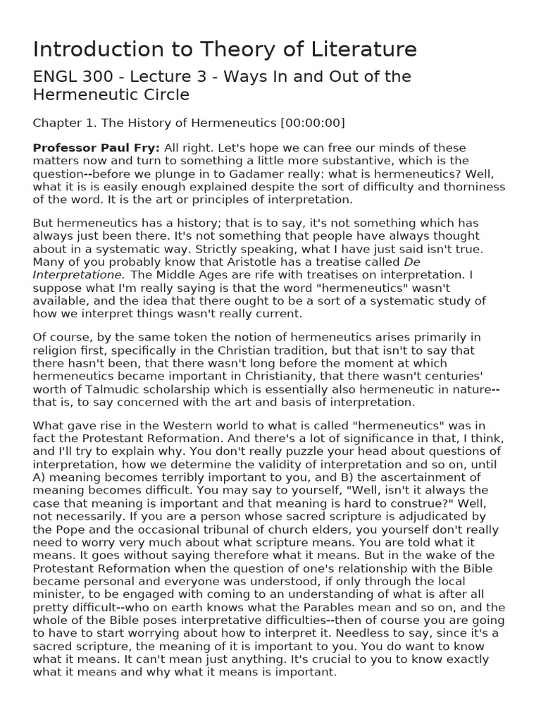 Understanding the Hermeneutic Circle | PDF | Hermeneutics