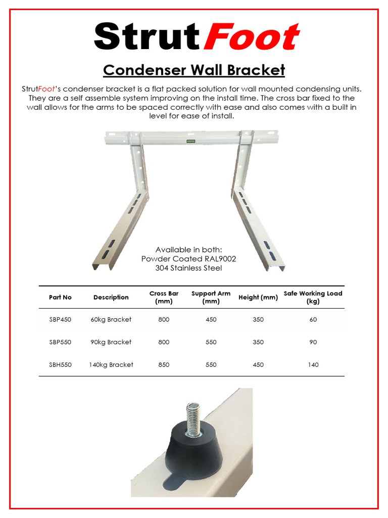StrutFoot - Condenser Wall Bracket | PDF
