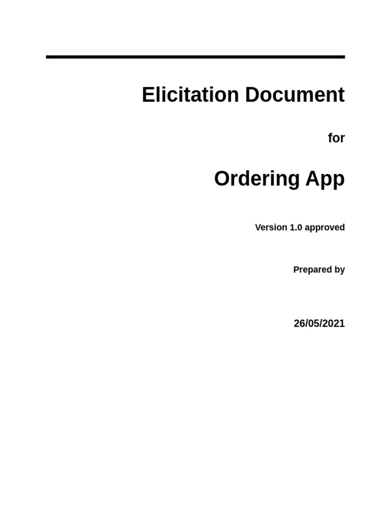Elicitation Document Example | PDF | Mobile App | Usability